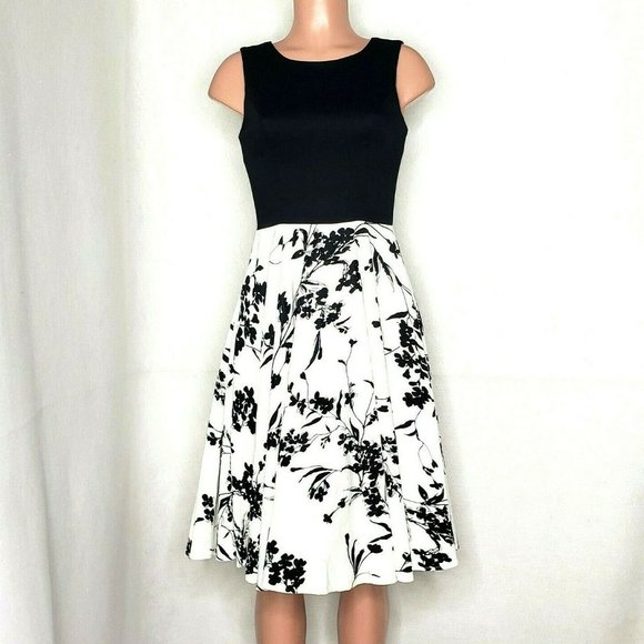 Grace Karin | Dresses | Grace Karin Black White Floral Retro Tea Dress ...